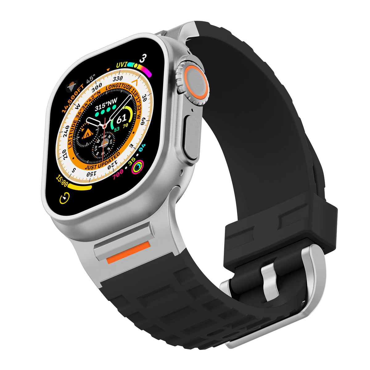 Surge FKM Rubber Strap for Apple Watch Ultra 3-1 / 46mm / 45mm / 44mm ...